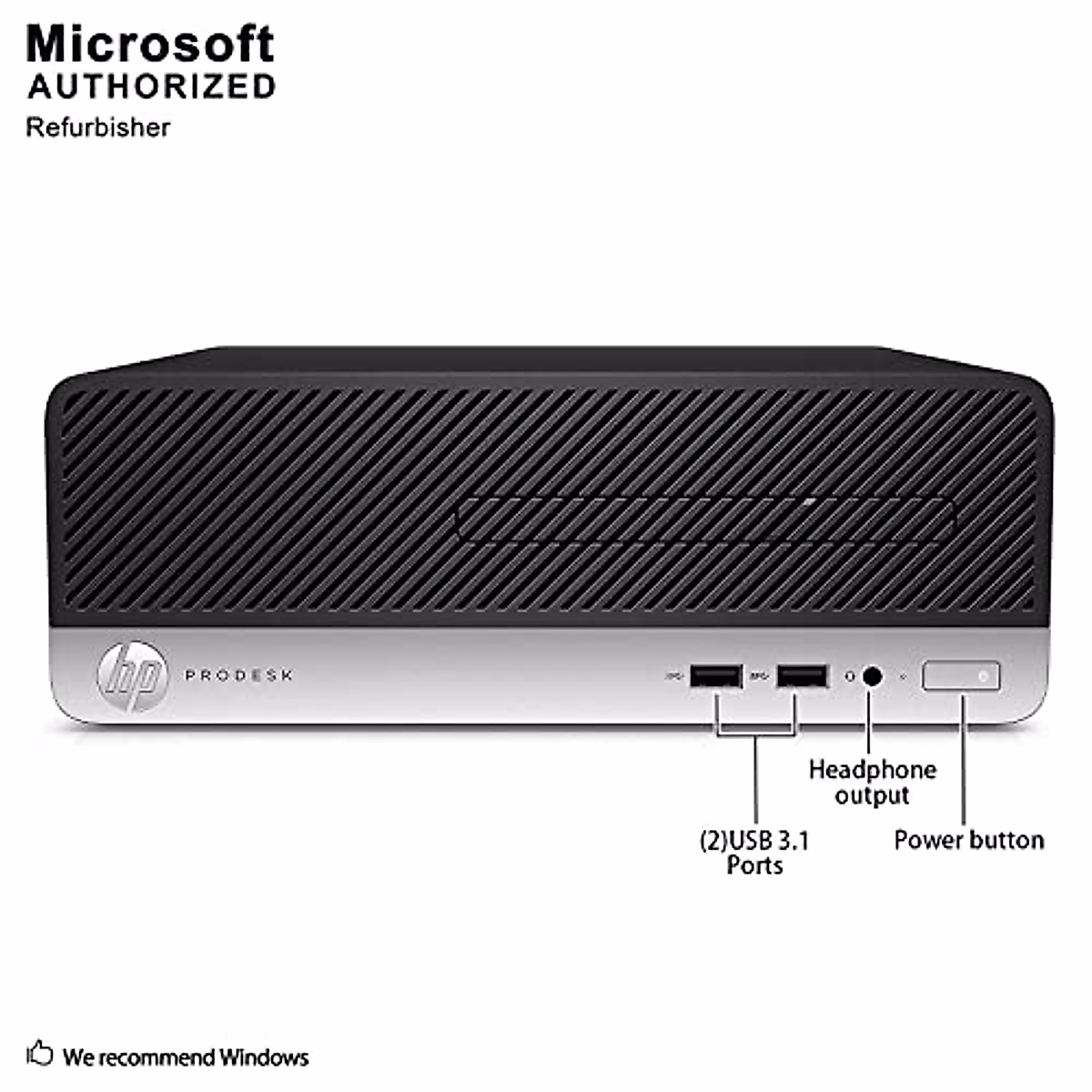 HP ProDesk 400 G5 SFF High Performance Business Desktop Computer, Intel Six Core i5-8500 up to 4.1GHz, 16G DDR4, 256G SSD, WiFi, BT, 4K Support, DP, VGA, Windows 10 Pro 64 En/Sp/Fr(Renewed)