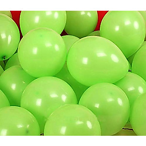 Lime Latex Balloons, 100pcs 12-Inch,Light Green Balloons as Birthday Balloons Baby Shower Jungle Dinosaur Theme Party Decorations, Gender Reveal(with Green Ribbon)