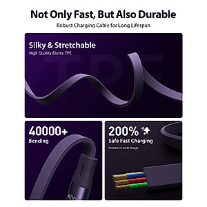 CAFELE Multi Charging Cable [Travel Companion] 100W Retractable Charging Cable, 3in1 Charging Cable Multiple Ends with USB C, USB L, Micro USB, Chargers for Multiple Devices Phone 14 Samsung MacBook