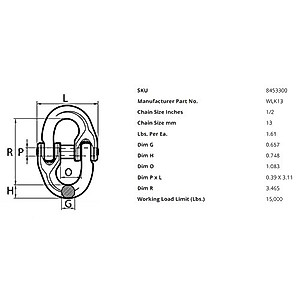 2 Pack 1/2 inch V10 Alloy Hammerlock Coupler Safety Chain Hitch Fix 15,000lb WLL (Blue)