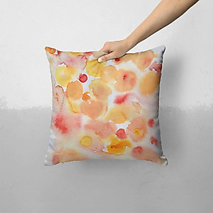 iiRov Orange Absorbed Watercolor Texture - Custom Decorative Home Decor Indoor or Outdoor Throw Pillow Cover for Sofa, Bed or Couch Cushion (Pillow CASE Cover ONLY)