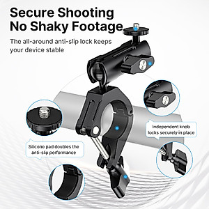 ULANZI Goquick Bicycle Bracket for GoPro 360°Motorcycle Camera Mount for Bike Holder Handlebar Mount w Adpter for Hero Action Cameras Φ8~35mm