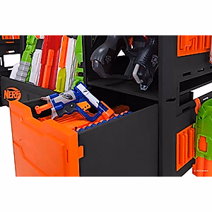 Nerf Elite Blaster Rack - Storage for up to Six Blasters, Including Shelving and Drawers Accessories, Orange and Black - Amazon Exclusive