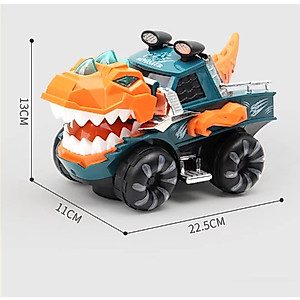 Dinosaur Toys for Kids 3-5 Years Old, Dinosaur Car Toy with Flashing Lights Music Roaring Sound Dino Light up Car Toys, Capture Dinosaur Play Set for Boys and Girls Ages 3+(Orange)