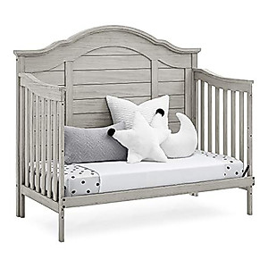 Delta Children Simmons Kids Asher 6-in-1 Convertible Crib with Toddler Rail, Rustic Mist