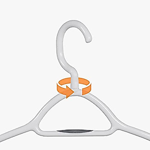 Neatfreak Set of 12 Deluxe Non Slip Clothes Hangers - Space Saving Design for Jackets, Pants, Shirts, 360 Degree Swivel Neck, Soft Grip Bars, Produced in North America