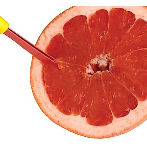 Norpro Nonstick Squirtless Grapefruit Knife, 8.75 inch, yellow and red