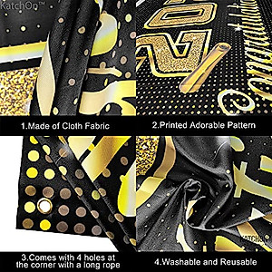 Class of 2022 Congratulations Graduate Banner -72x44 Inch Graduation Banner | Congratulations Banner Black and Gold Graduation Decorations 2022 | Graduation Party Decorations 2022 Congrats Grad Banner