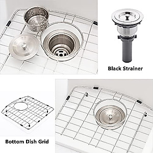18 Inch Bar Sink Drop In - VASOYO 18"x18" White Drop in Bar Sink Topmount Kitchen Sink Granite Kitchen Sink Single Bowl Rv Kitchen Sink Outdoor Sink with Bottom Grid & Drain