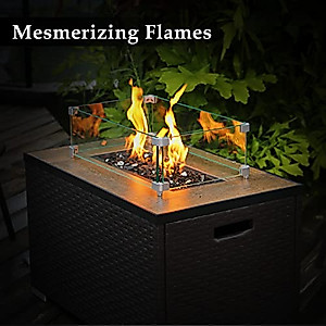 Future Way 20lbs Fire Pit Glass, 1/2 Inch Reflective Fire Glass for Fire Pit, Fire Table, Gas Fireplace, Decorative Glass Rocks, Black