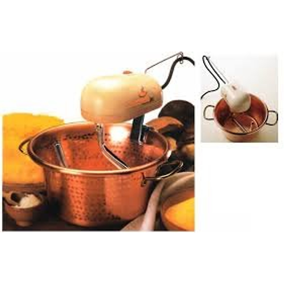 Electric Polenta and Risotto Cooker, Classical Hammered Copper Pot in Traditional Italian Form (30cm 12") Suitable for Induction Stove
