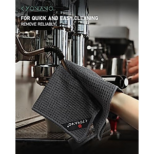 KYONANO Espresso Accessories - Barista Micro Cleaning Towels 4 Pack - Make The Perfect Coffee or Espresso - Coffee Accessories for Barista to Clean Steam Wand Coffee or Espresso Machine(12''x12'')