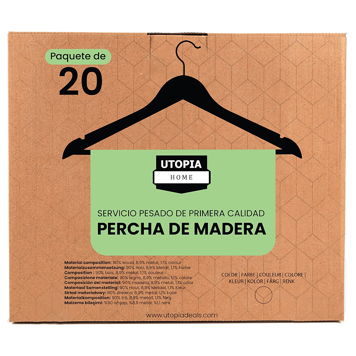 Utopia Home 20 Pack Premium Wooden Hangers - Durable & Slim Coat Hangers - Suit Hangers with 360-Degree Rotatable Hook - Wood Hangers with Shoulder Grooves (Natural Color)