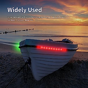 RVZONE Boat Navigation Lights, Navigation Lights For Boats Led, Boat Lights For Night Fishing, Boat Red and Green Bow Lights, Deck Lights for Marine, Yacht, Kayak, Bass Boat, Pontoon Boat