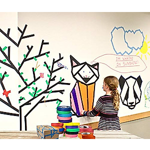 Masking Tape Dispenser by BAM! Tape | Includes 10 Rolls Colored Maker Tape, 1” x 60 Yard, 600 Total Yards | Arts and Crafts Supplies | Multi-Use Labeling, Education, Office, Home, Classroom