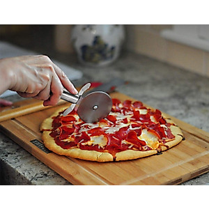 Onlyfire Round Pizza Stone Set for Oven and Grill, Pizza Grilling Tool Kit Including Baking Stone, Pizza Peel, Pizza Shovel and Cutter, Ideal for Baking Crisp Crust Pizza, Bread and More