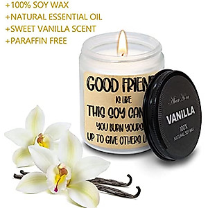 AharHora Vanilla Scented Jar Candles, Funny Gift Candle for Women, Soy Wax Candles, Good Friend Gifts Unique Friendship Gift Birthday Gifts Candles Gifts for Women Men Coworkers BFF Bestie