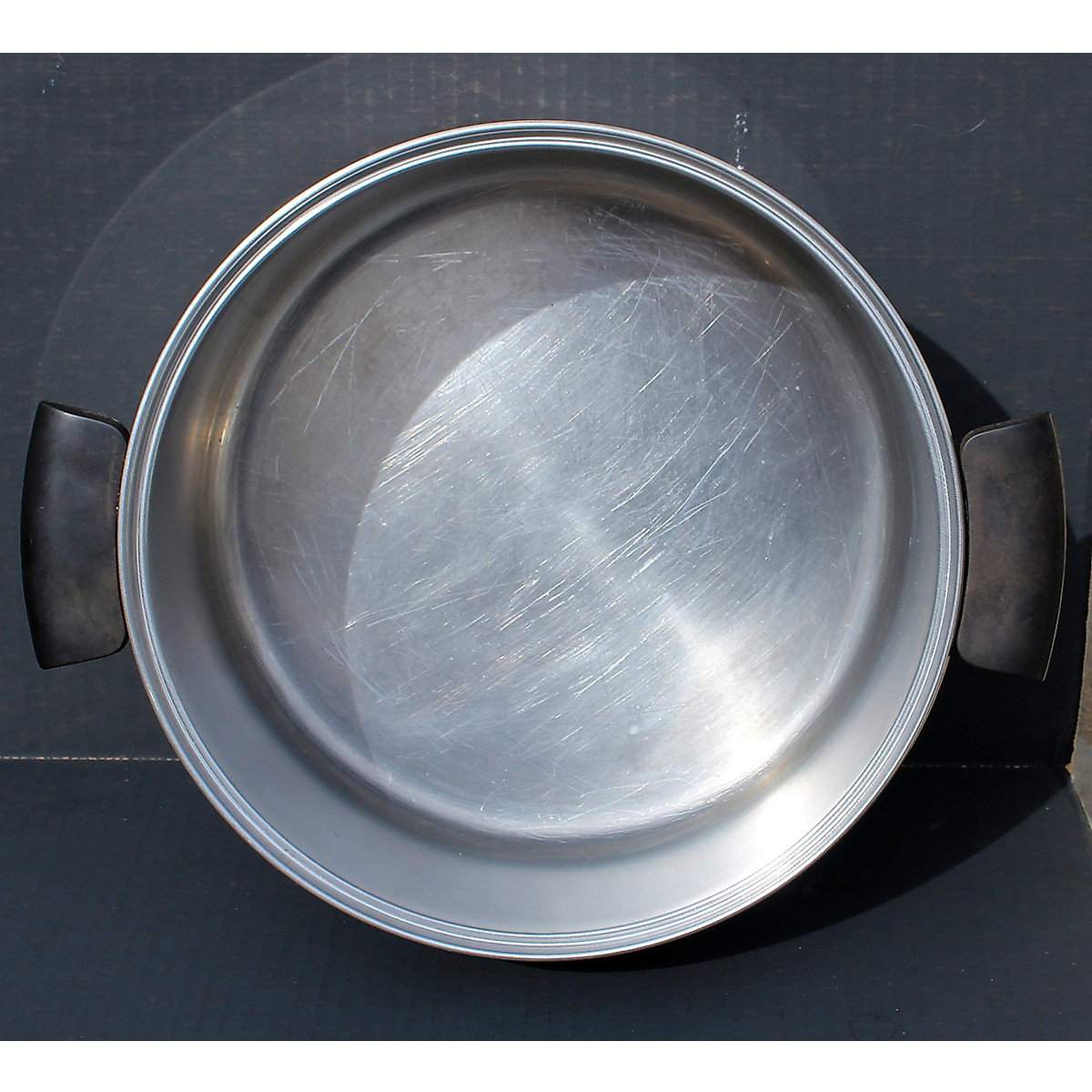 Revere Ware Pre-'68 Double Ring 6 Quart Stainless Steel Copper Bottom Stockpot with Dome Lid