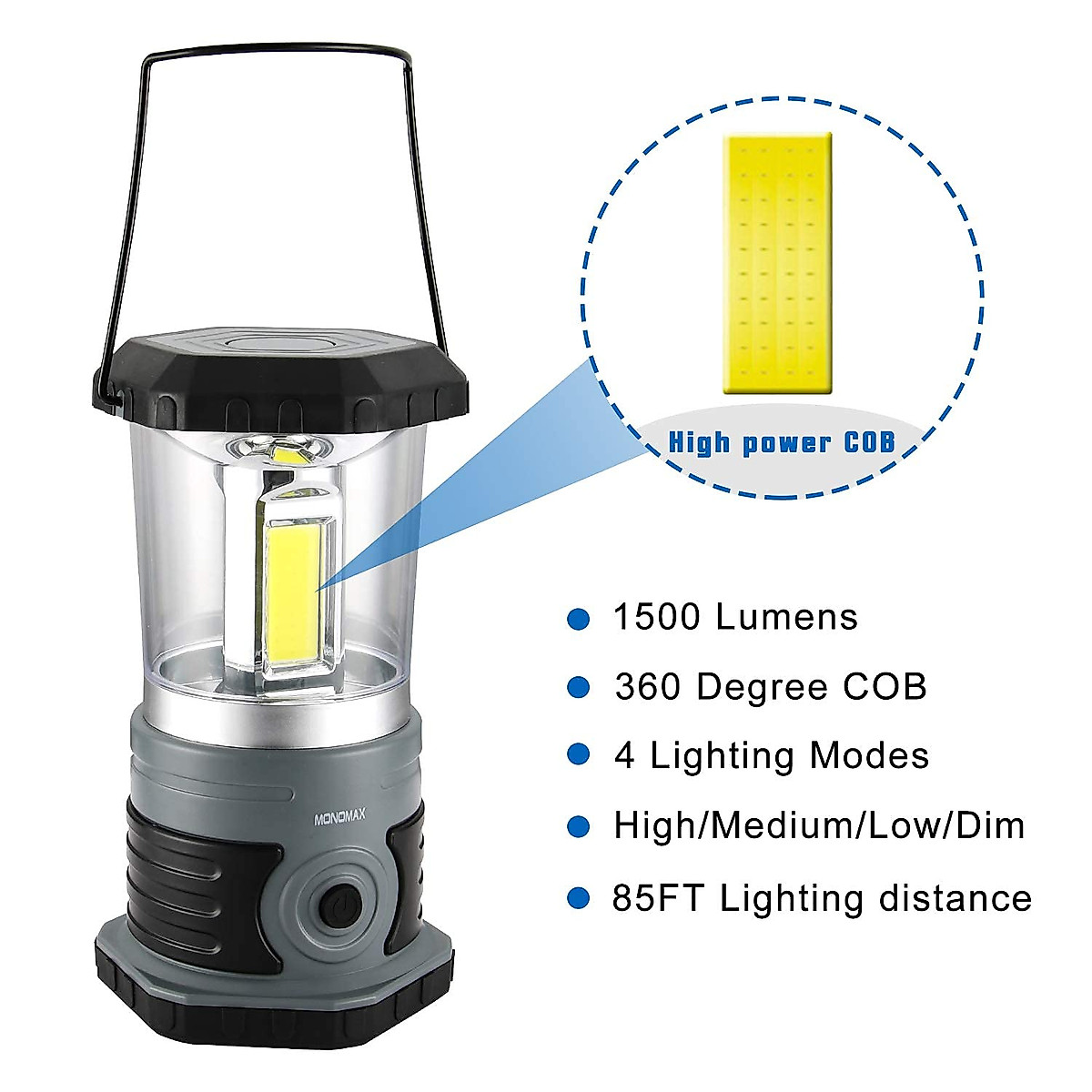innofox LED Camping Lantern Battery Powered 1500 Lumen COB Camping Light 4*D Batteries(Included) Perfect for Camp Hiking Emergency Kit