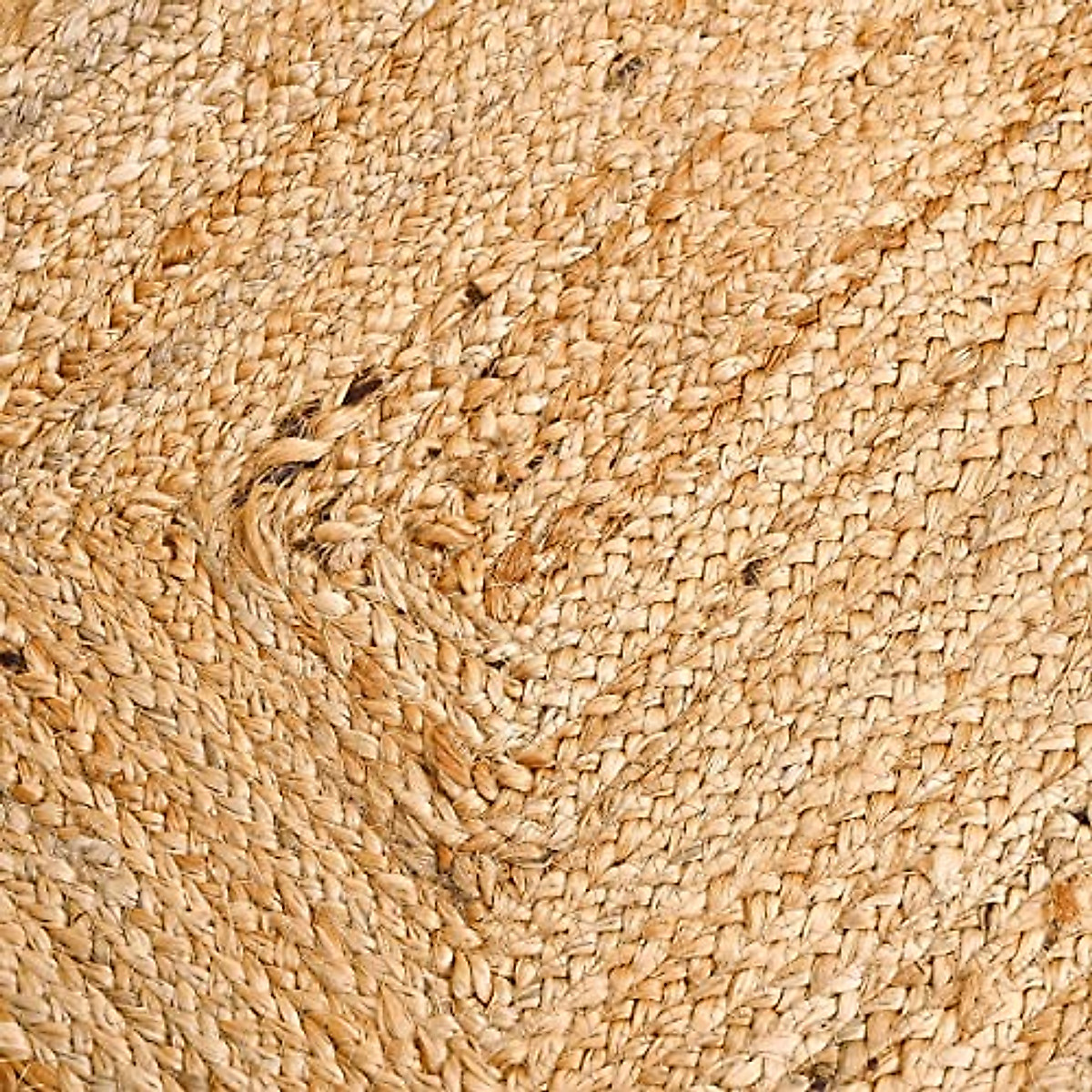 KLAVATE Scalloped Natural Jute Natural Color Reversible Braided Woven Rigo Area Rug, 2x3