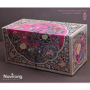 SoSHESHINES Mother of Pearl Small Jewelry Box - Premium Packaging for Gifts for Women, Thank you Gifts, Mom birthday Gifts, Korean Traditional Sea Shell Premium Handmade (SECRET_Rose Pink)