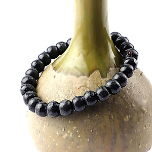 MILAKOO 6 Pcs 8mm Natural Wood Beads Bracelet for Men Women Lava Rock Bracelet for Oil Diffuser