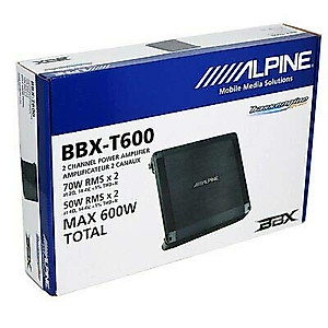 Alpine PK BBX-T600 BBX Series 600W 2-Ohm Stable 2 Channel Class A/B Amplifier - BBX Series 2-ohm Stable 2 Channel Class A/B Amplifier - DC-DC PWM Power Supply + Absolute 4 Gauge Amp Kit