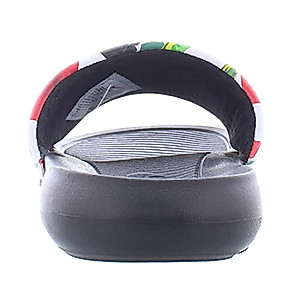 Nike Victori One Women's Print Slides Shoes,White/Siren Red/Atomic Green/Black Size 7