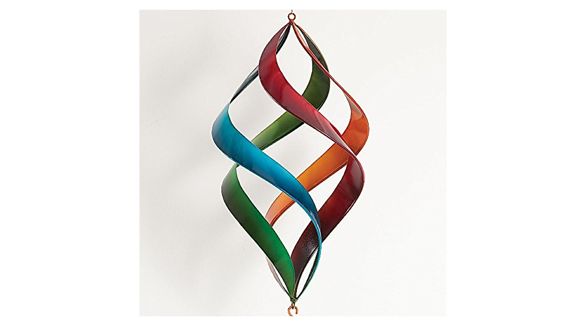 Rainbow Enameled Wind Spinner - 28" Garden Yard Art | Weather-Resistant ...