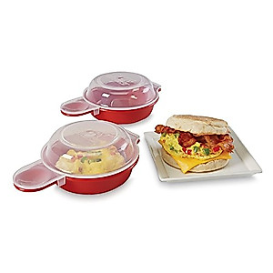 Easy Eggwich Microwave Eggs 'n Muffin Breakfast Pan- Set Of 2