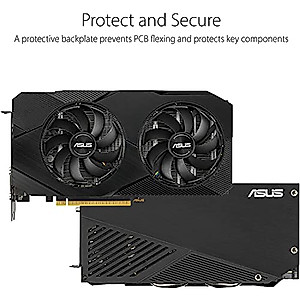 ASUS GeForce RTX 2060 Overclocked 6G GDDR6 Dual-Fan EVO Edition VR Ready HDMI DisplayPort DVI Graphics Card (DUAL-RTX2060-O6G-EVO)