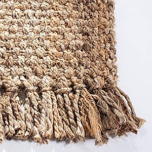 SAFAVIEH Natural Fiber Collection Runner Rug - 2'6" x 6', Natural, Handmade Tassel Jute, Ideal for High Traffic Areas in Living Room, Bedroom (NF467A)