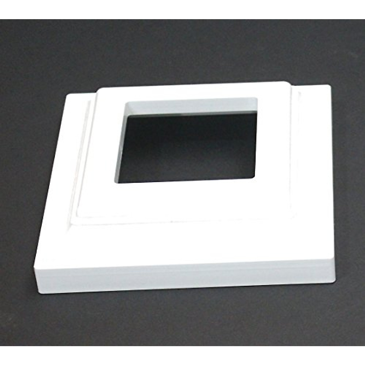 Plastic Black or White Deck Railing Column Post Base Trim Ring 3 x 3 Post Base fit Outside 3x3 Posts, railings, Decks, Signs or Columns. (1, White)
