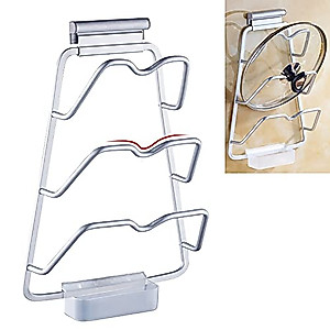 DOUBA Lid Portable Wall Hanging Pot Rack Cover Shelf Storage Space Aluminum Kitchen Organizer Hanger Dish Holder