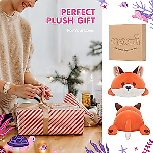 Mewaii Cute Fox Plush Pillow, Kawaii Plushies Red Fox Stuffed Animals, Squishy Plushies, Cuddle Plush Pillow for Boys & Girls