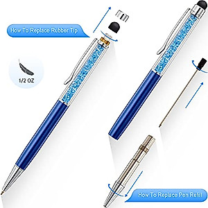 Stylus Pens for Touch Screens (12 Pack), Linfanc 2 in 1 Sensitivity Capacitive Stylus Ballpoint Pen for iPad/iPhone/Tablets/Galaxy, Medium Point Black Ink, Extra 12 Pcs Rubber Tips