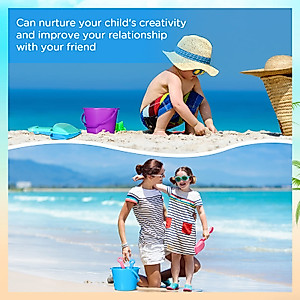 Junkin 24 Sets Beach Sand Buckets and Shovels for Kids Bulk 6.3" Small Beach Pails and Sand Toys for Summer Holiday Party- 24 Bucket+24 Shovels (Cute)