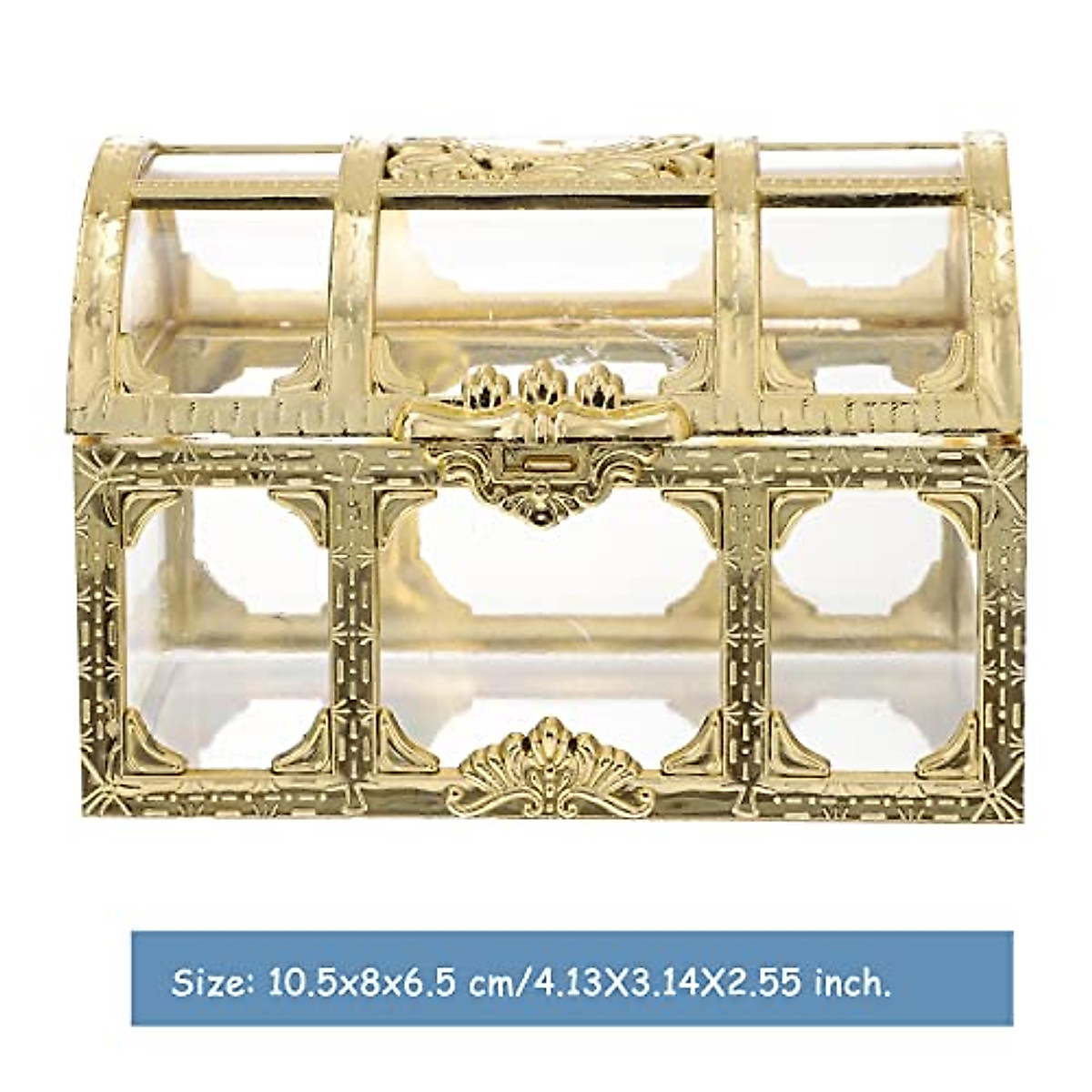 NUOBESTY Treasure Chest Pirate Keepsake Jewelry Box Small Transparent Vintage Decorative Metal Box for Kids Birthday Pirate Party Favors