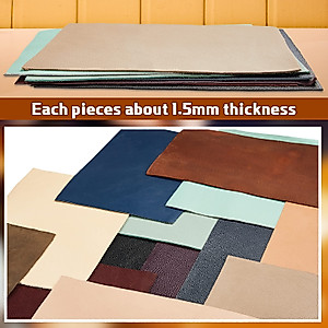 Amylove 30 Pcs Genuine Leather Sheets for Craft 12 x 7.8 Inch Tooling Leather Material 5lb