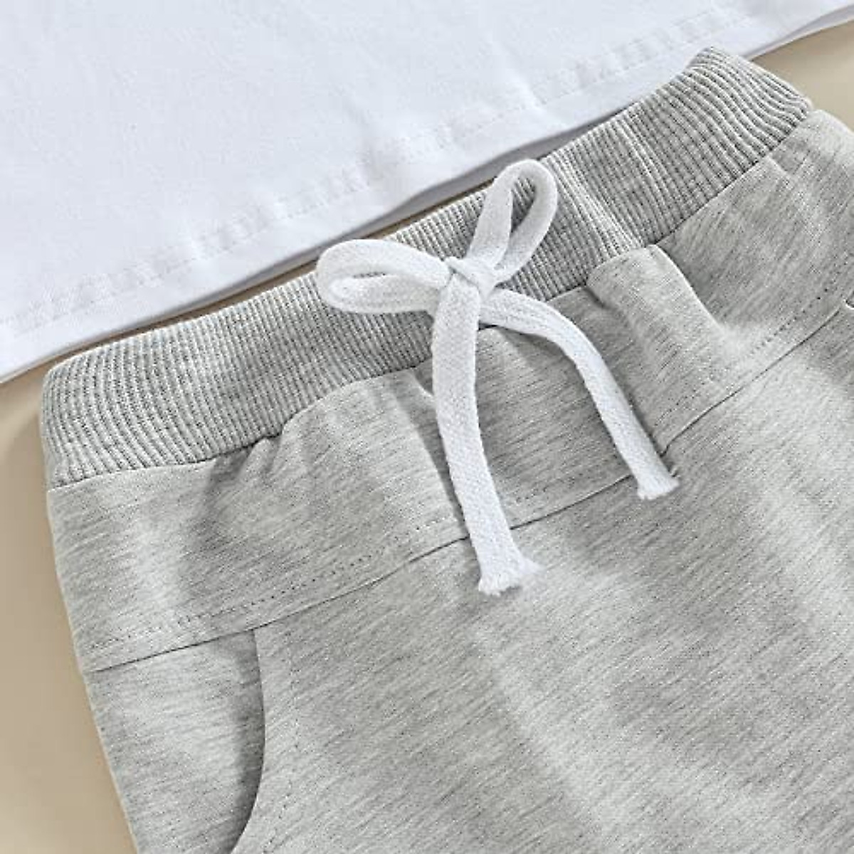 Toddler Baby Boys Easter Outfits Short Sleeve Letter Print T Shirt and Drawstring Shorts Playwear Sets (Big Hoppa & White, 2-3 Years)