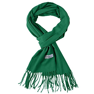 Falari Men Women Unisex Cashmere Feel Scarf 78" X 12" Solid Color Kelly Green A19-22
