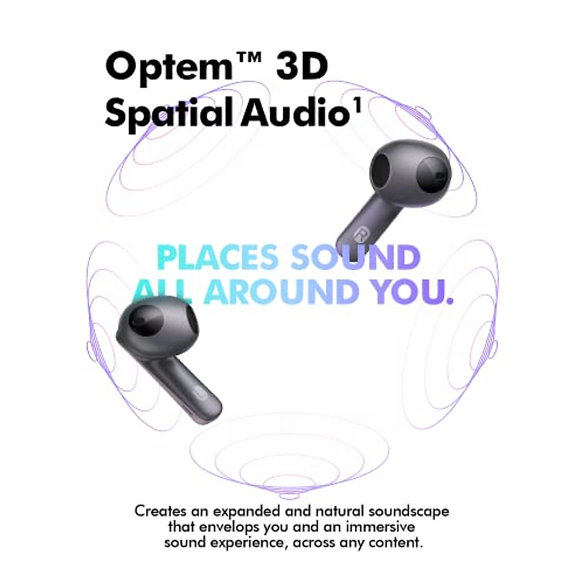 Deepods 4 True Wireless Earbuds Headphone with 3D Spatial Audio, Bluetooth 5.3 in-Ear Headphones Headset, IPX7 Sweat & Waterproof Earphone, 65H Playtime Ear Buds for Music TV Gaming Sports Gym Gifts