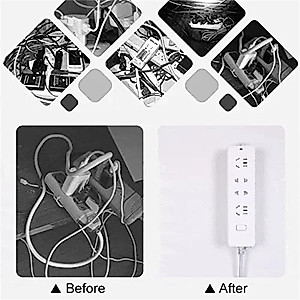 4/8/16Pcs New Double-Sided Sticker Self Adhesive Power Strip Holder, Retainer of Plugboard Double-Sided Sticker Punch-Free Plug-in Board Router Fixed Use for Home & Office (4 pcs)
