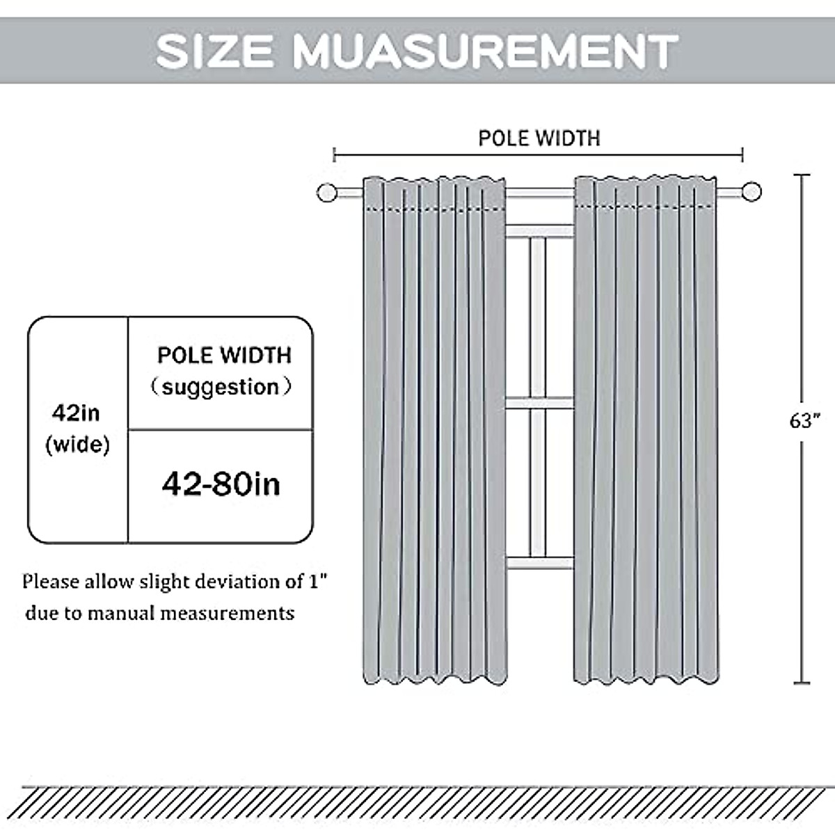DUALIFE Pure White Room Darkening Curtains for Living Room - 63 Inch Length Rod Pocket Thermal Insulated Energy Saving Noise Reducing Curtains for Bedroom Set of 2 Panels (White 42x63)
