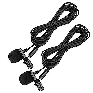 Esenlong 2PCS Mini 3. 5mm Collar Clip Microphone Prevent Noise for Mobile Phone/ PC Recording