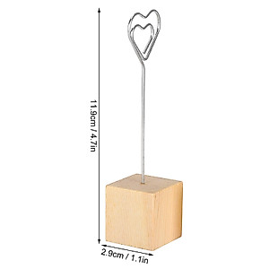 10Pcs Table Sign Holders Place Card Holder Table Number Holders Photo Holder Note Message Card Picture Metal Clip Stand with Wood Base Card Holder Stand for Wedding Centerpieces Bridal Shower