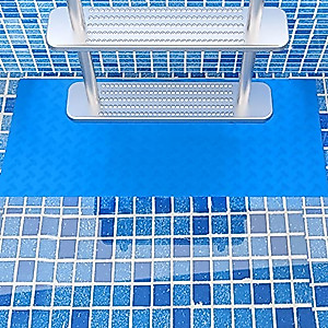 DECOHS Pool Ladder Mat- 9"x36" Non-Slip Pool Step Mat-Protective Swimming Pool Ladder Mat for Above Ground Pools Steps Stairs Ladders (Stripe-1PC)