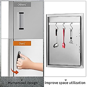 EBUY Outdoor Kitchen Doors 17Wx24H Inch BBQ Vertical Single Access Stainless Steel Door Good for Outdoor Kitchen BBQ Island Grilling Station