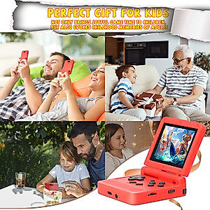 Retro Handheld Game Console 3 inch IPS Screen, Mini Clamshell Open Source System Games Consoles with 64G TF-Retro Games, Built-in Rechargeable Battery, Portable Hand Held Game Video Consoles (Red)