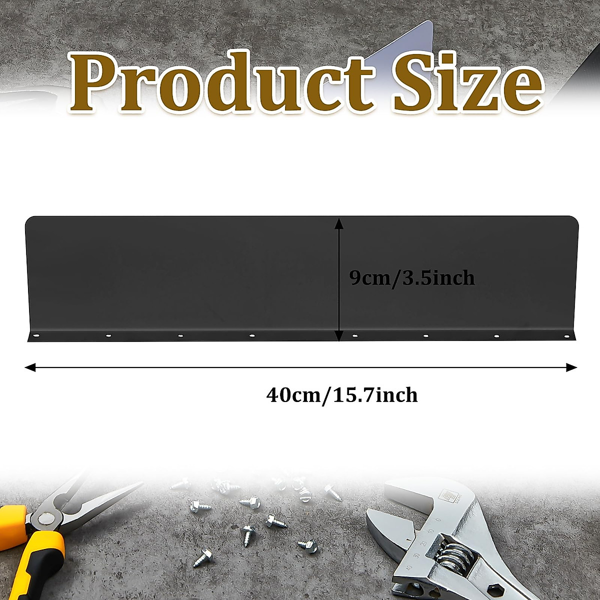 Blulu 4 Pcs Gutter Valley Splash Guards Metal Roofing Gutter Guard with 40 Screws Black Rain Diverter for Roof House Residential Flat Shingle Roof Drain Downspout Water (Straight)